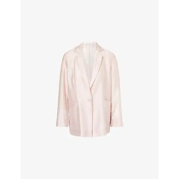 ABADIA Oversized Single-breasted Woven Blazer
