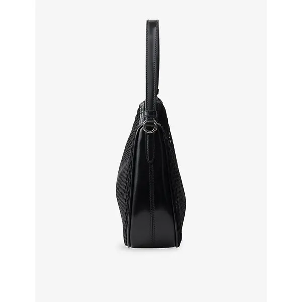 Prada Re-edition 2005 Mesh And Brushed Leather Top-handle Bag