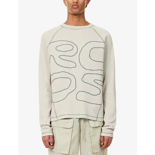 Reese Cooper Logo Waffle Cotton-blend Long-sleeve T-shirt