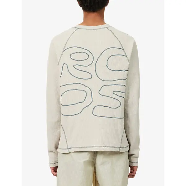 Reese Cooper Logo Waffle Cotton-blend Long-sleeve T-shirt