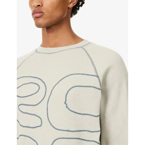 Reese Cooper Logo Waffle Cotton-blend Long-sleeve T-shirt