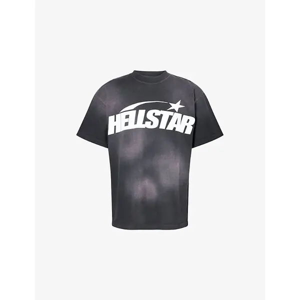 HELLSTAR Crystal-embellished Logo Cotton T-shirt - Black
