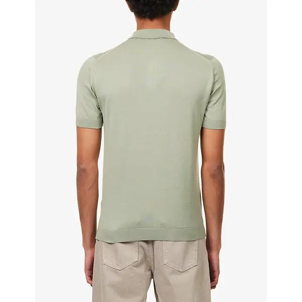 John Smedley Adrian Sea Island Cotton Polo Shirt - Mountain Mist