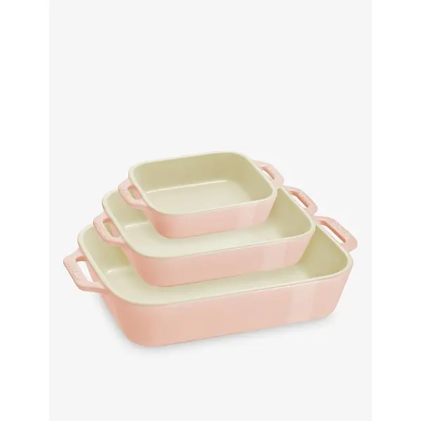 STAUB Rectangular Set Of Three Ceramic Gratin Dishes