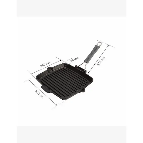STAUB Square Cast-iron Grill Pan With Pouring Spout 24cm