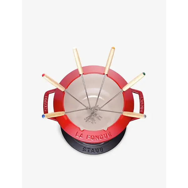 STAUB Brand-embossed Cast-iron Fondue Set