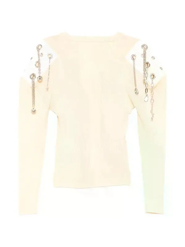 Toga Decoration Ribbed Sweater - Neutrals