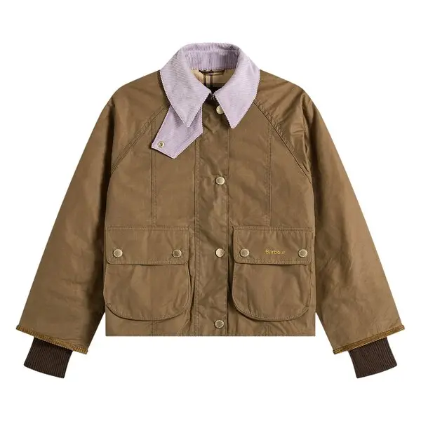 Barbour Cropped Beadnell Wax Jacket - Tan