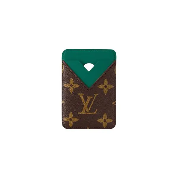 LOUIS VUITTON Magnetic Card Holder Monogram Canvas/borneo Green - Brown