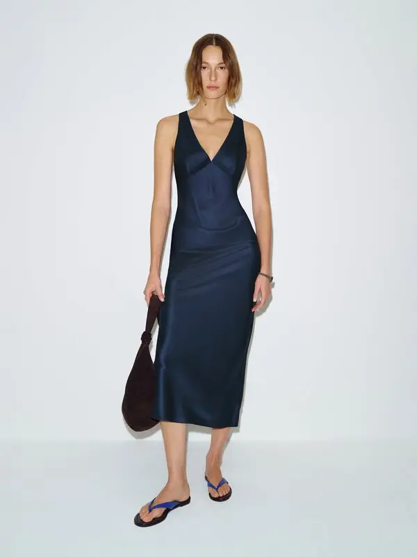 REFORMATION Cassidy Silk Two Piece Set - Blue
