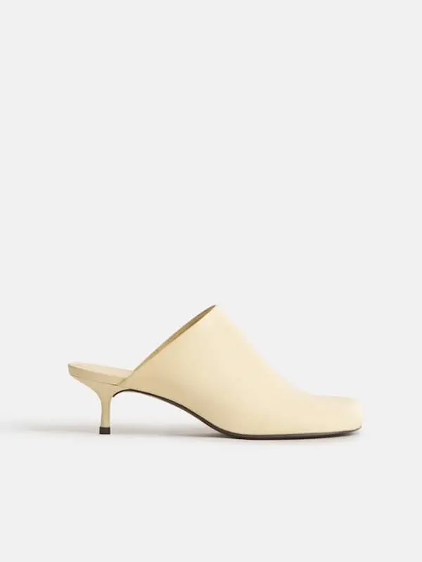 REFORMATION Phadra Heeled Mule - Ivory