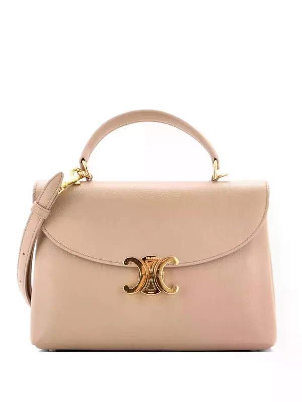 Celine Nino Top Handle Bag Leather Medium Satchel - Neutrals