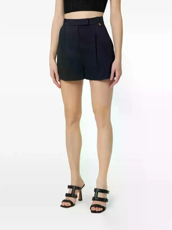 Elisabetta Franchi Stretch Cotton Shorts With Logo Detail