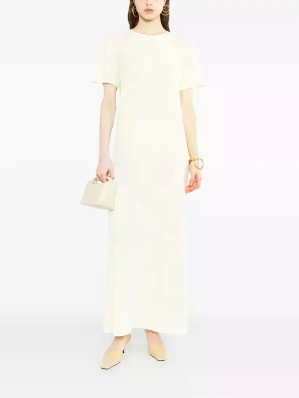 Co Collection Cream Crew Neck T-shirt Maxi Dress