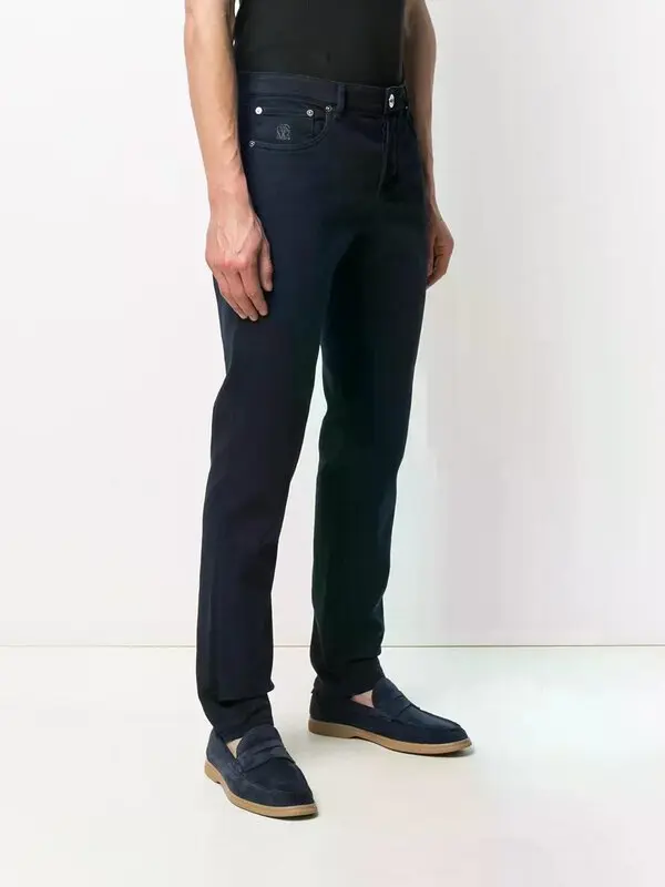 Brunello Cucinelli Navy Stretch-cotton Denim Jeans