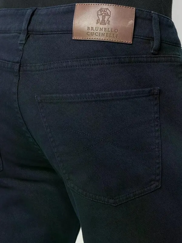 Brunello Cucinelli Navy Stretch-cotton Denim Jeans