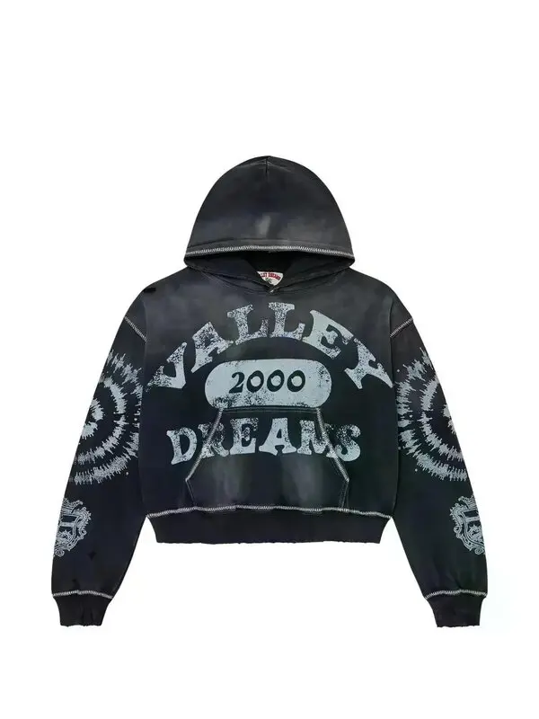 VALE FOREVER Spiral Distressed Hoodie