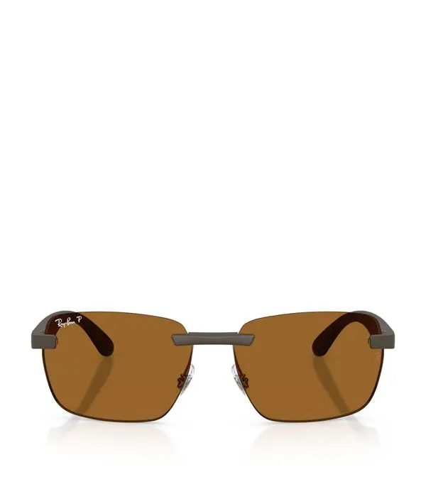Ray-ban Rimless Rectangular Sunglasses - Brown