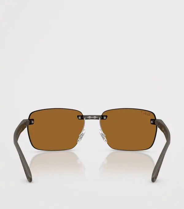 Ray-ban Rimless Rectangular Sunglasses - Brown