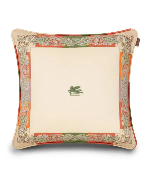 Etro Cotton Satin Yaara Cushion - Beige