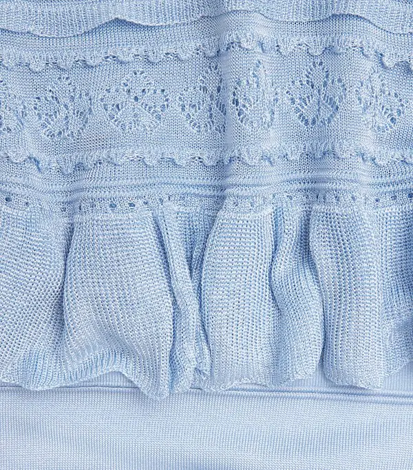 Sandro Pointelle Maxi Skirt - Blue