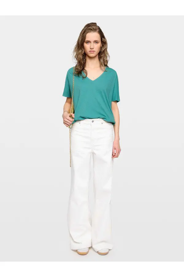 Zadig&Voltaire Tommer T-shirt With Fishnet Detail - Green