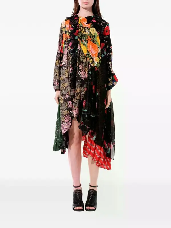 Balenciaga Floral Print Ruffled Dress