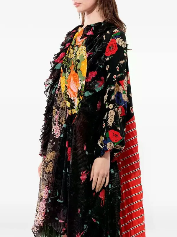 Balenciaga Floral Print Ruffled Dress