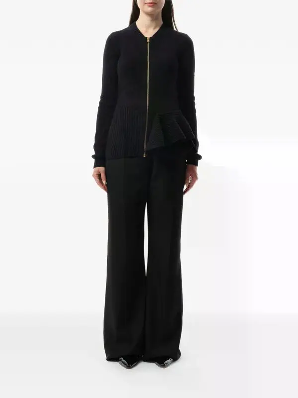 LANVIN Ruffled-trim Zip-up Cardigan