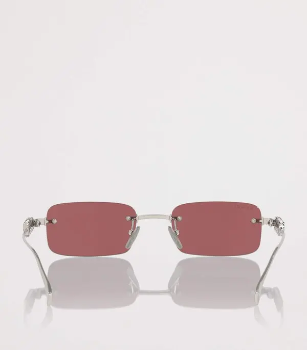 Gucci Metal Rectangular Sunglasses - Silver