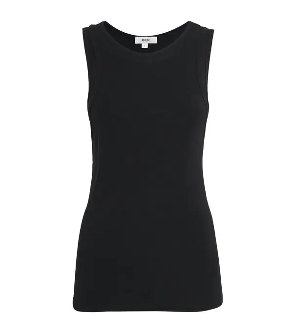 AGOLDE Finch Tank Top Ribbed Stretch Sleeveless - Black