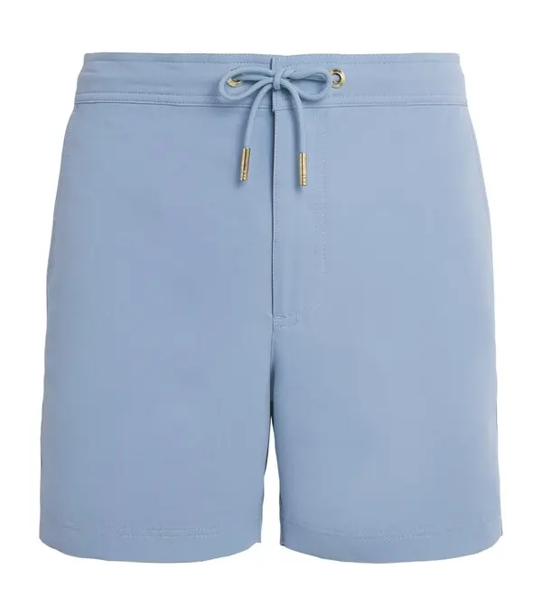 CHE Oceano Recycled Polyester Swim Shorts With Gold-tone Hardware - Blue