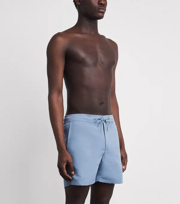 CHE Oceano Recycled Polyester Swim Shorts With Gold-tone Hardware - Blue