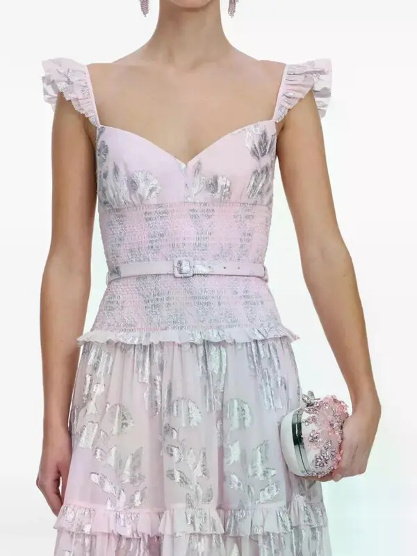 SELF-PORTRAIT Chiffon Ruffled Maxi Dress