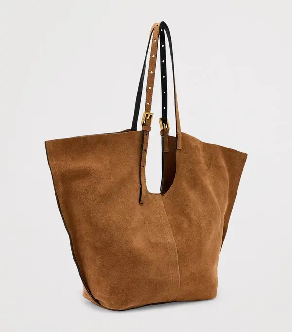 ALLSAINTS Suede Tote Bag - Brown