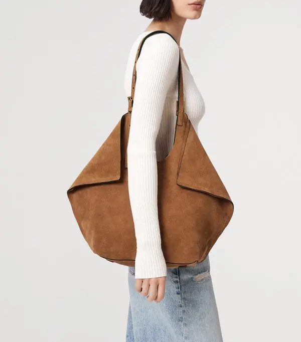 ALLSAINTS Suede Tote Bag - Brown
