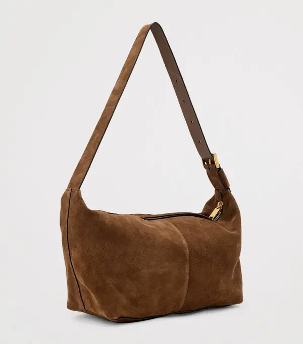 ALLSAINTS Suede Jean Rey Shoulder Bag - Brown