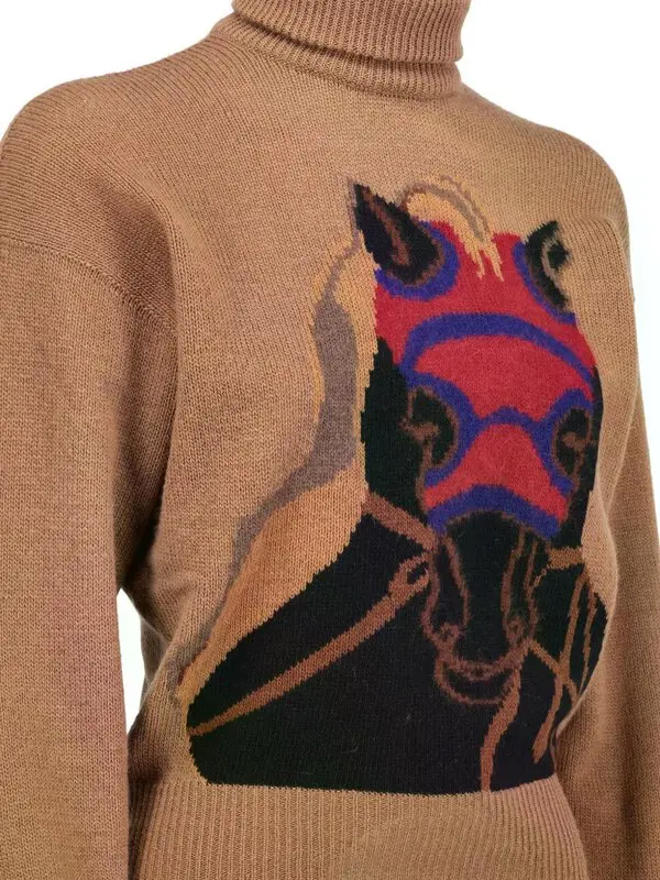 KRIZIA Horse Intarsia Roll-neck Sweater