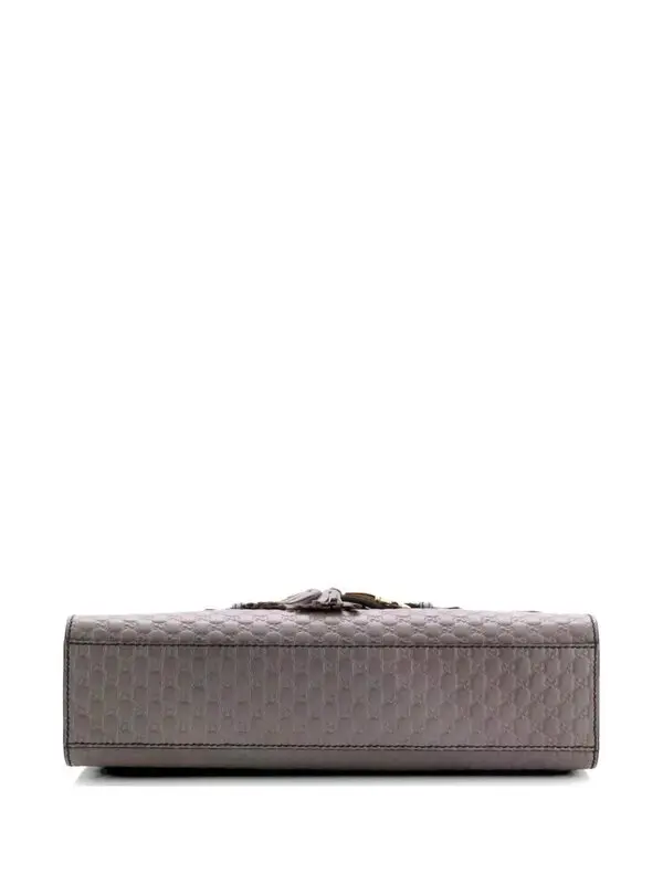 Gucci Emily Chain Flap Bag Microssima Leather Shoulder Bag - Grey
