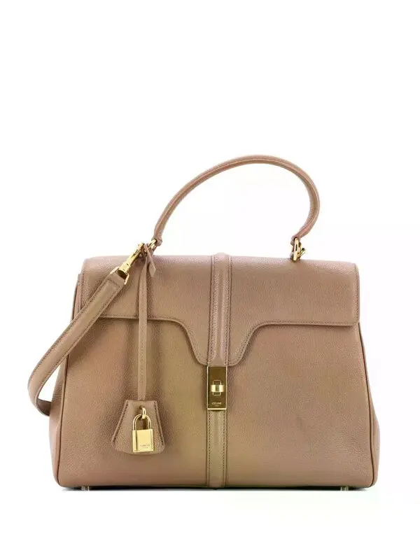 Celine 16 Top Handle Bag Grained Calfskin - Neutrals