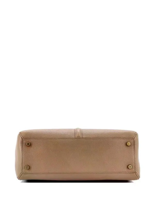 Celine 16 Top Handle Bag Grained Calfskin - Neutrals