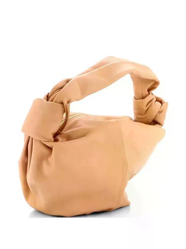 Bottega Veneta Double Knot Leather Mini Hobo Bag - Neutrals
