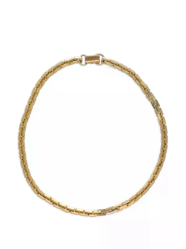 TRIFARI Tone Engraved Logo Link Necklace - Gold