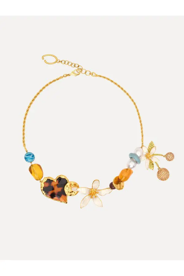 Oscar De La Renta Blossom Charm Necklace - Orange