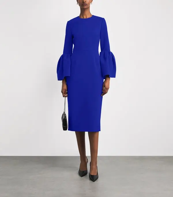 ROKSANDA Margot Midi Dress With Puff Sleeves - Blue