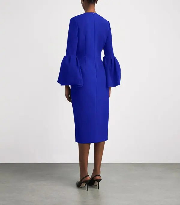 ROKSANDA Margot Midi Dress With Puff Sleeves - Blue