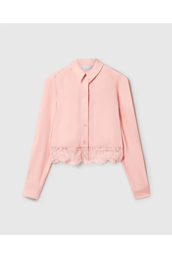 Stella McCartney Lace-trimmed Organic Silk Shirt
