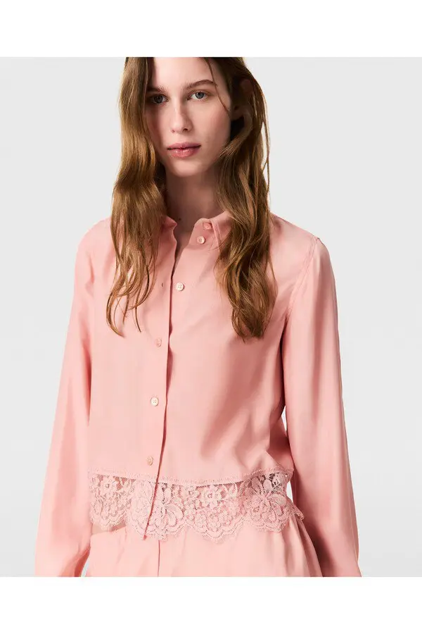 Stella McCartney Lace-trimmed Organic Silk Shirt