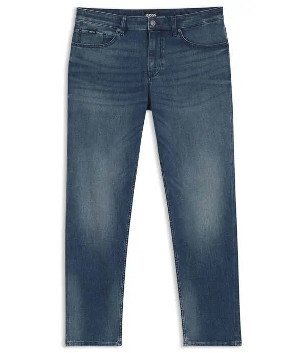 BOSS Regular-fit Jeans In Stretch Denim - Dark Blue