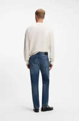 BOSS Regular-fit Stretch Denim Jeans - Dark Blue